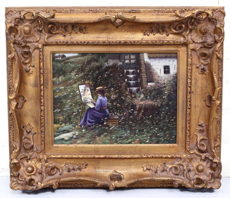 Wilhelmus Antoine Van Der Salm Oil Painting Gardenscape For Sale at 1stDibs