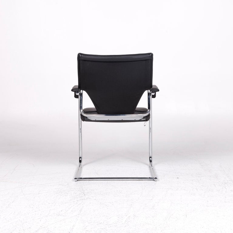 Wilkhahn Modus Leather Armchair Black Chair For Sale at 1stDibs