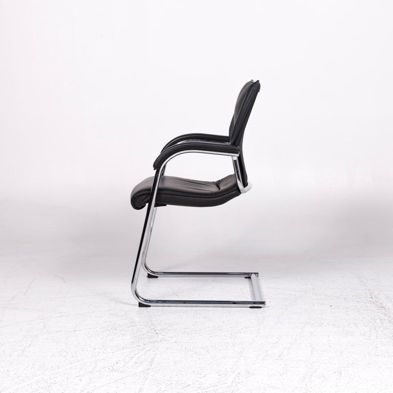Wilkhahn Modus Leather Armchair Black Chair For Sale at 1stDibs
