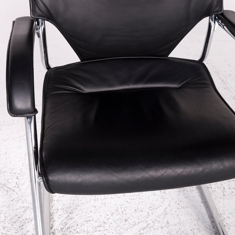 Wilkhahn Modus Leather Armchair Black Chair For Sale at 1stDibs