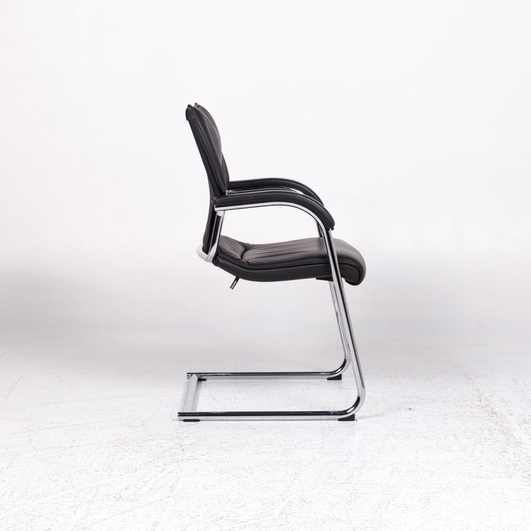 Wilkhahn Modus Leather Armchair Black Chair For Sale at 1stDibs