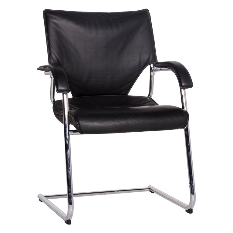 Wilkhahn Modus Leather Armchair Black Chair For Sale at 1stDibs
