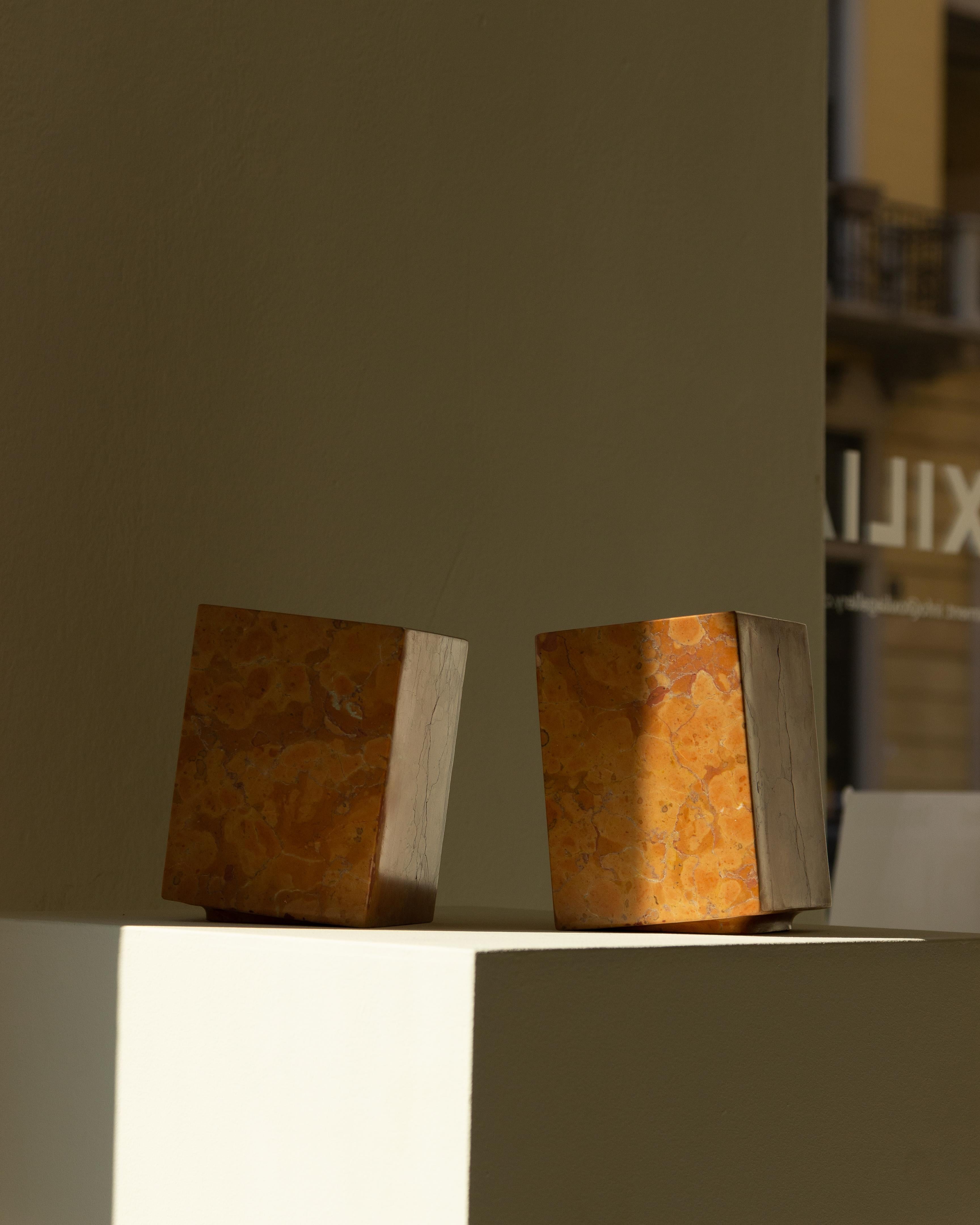 Will West Pair of Bookends No.4 in Red Verona marble from Italy For ...