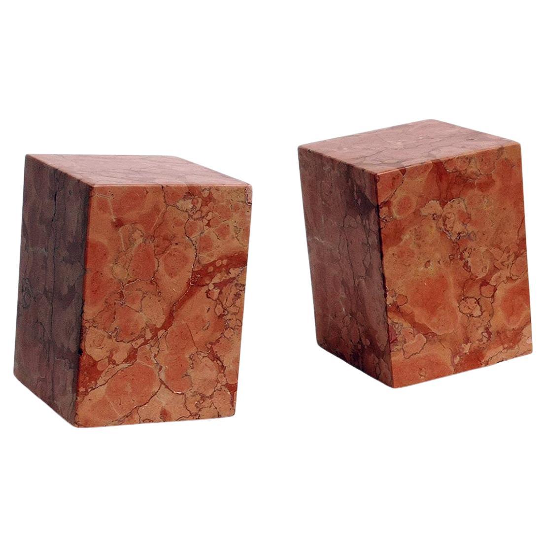 Will West Pair of Bookends No.4 in Red Verona marble from Italy For ...