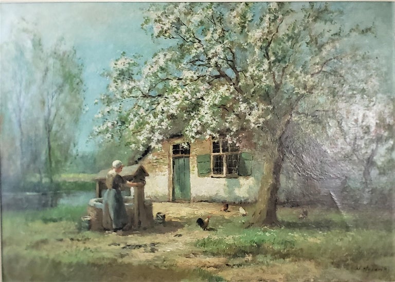 Willem Hendriks "The Old Well" Original Antique Framed Oil Painting on ...