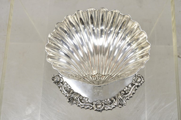 William Adams England Antique Silver Plate Clam Shell Form Footed Candy ...