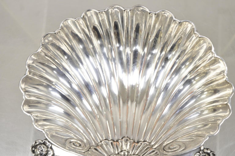 William Adams England Antique Silver Plate Clam Shell Form Footed Candy ...