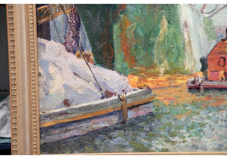 William Alexander Drake Oil Board, Ship at Dock For Sale at 1stDibs