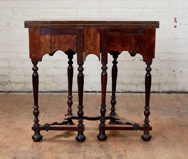 William and Mary Marquetry Card Table For Sale at 1stDibs