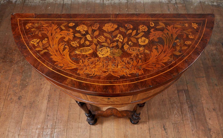 William and Mary Marquetry Card Table For Sale at 1stDibs
