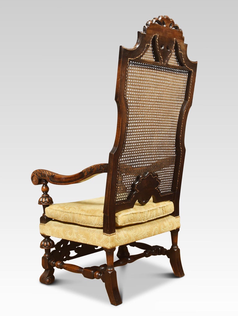 William and Mary Style High Back Armchair at 1stDibs