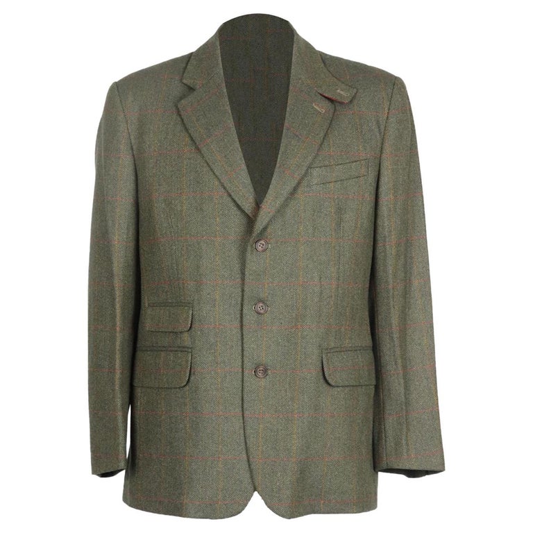 William And Son Men's Checked Wool Blend Tweed Blazer Xlarge For Sale ...