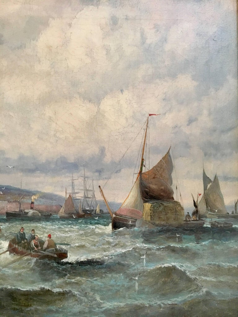 William Anslow Thornley - English 19th C Victorian boating scene with ...
