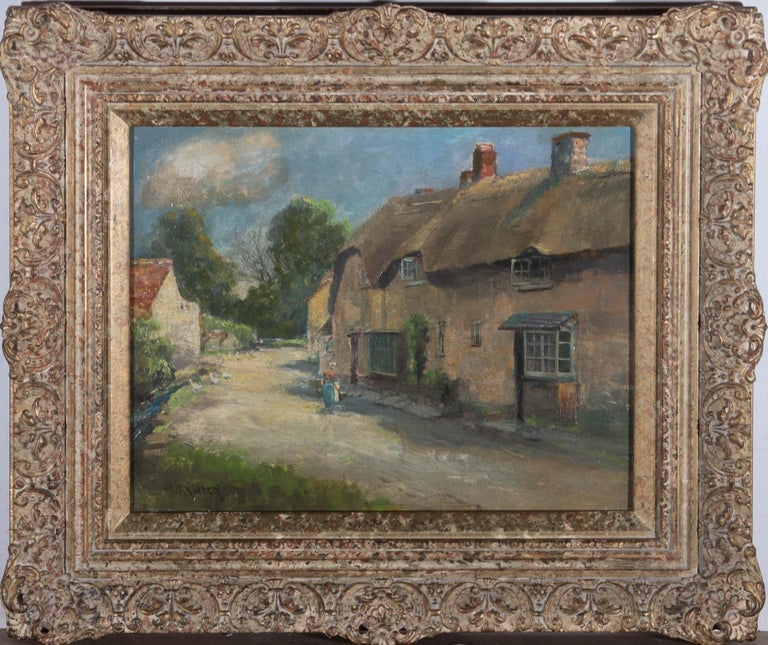 William Ashton - William Ashton (1853-1927) - 19th Century Oil, Village ...