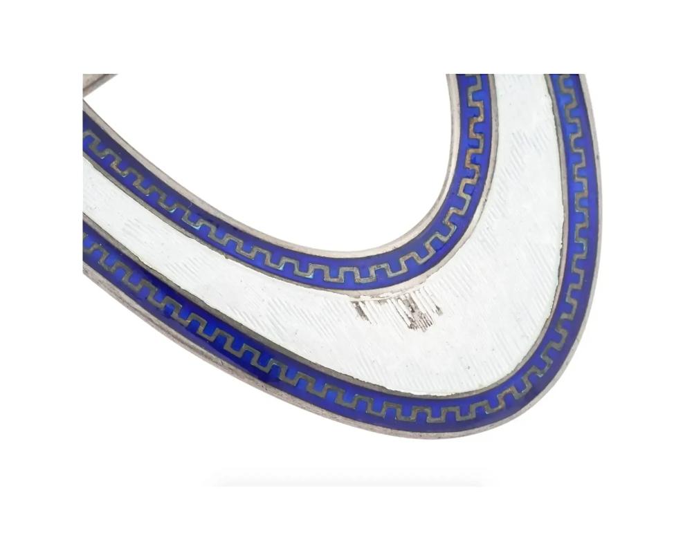 William B Kerr Sterling Silver Enamel Sash Brooch For Sale at 1stDibs