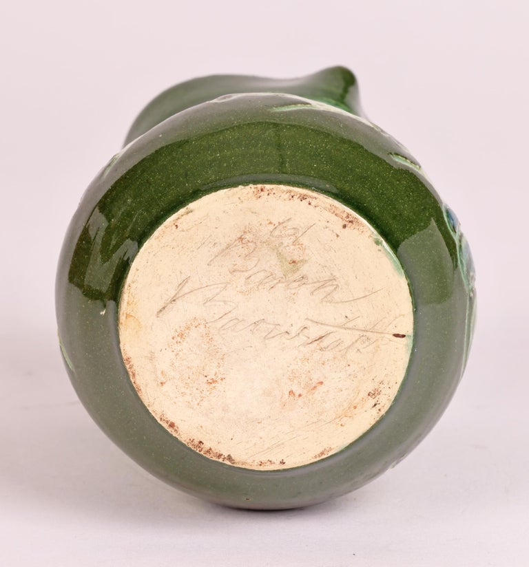 William Baron Art Pottery Sgraffito Glazed Fish Vase For Sale at 1stDibs