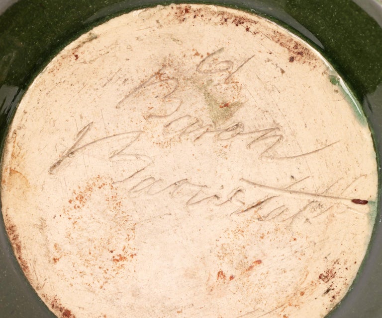 William Baron Art Pottery Sgraffito Glazed Fish Vase For Sale at 1stDibs