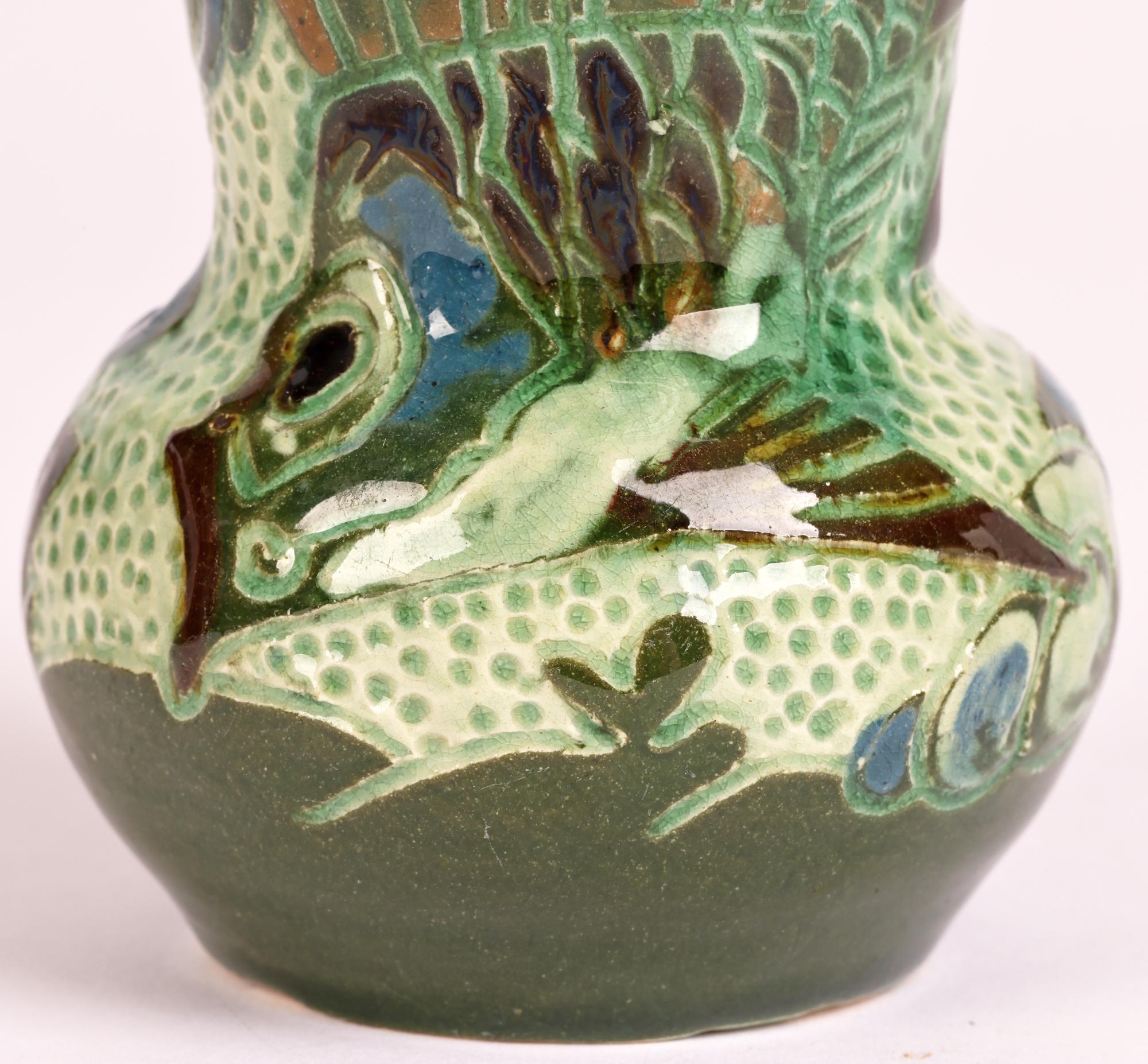 William Baron Art Pottery Sgraffito Glazed Fish Vase For Sale at ...