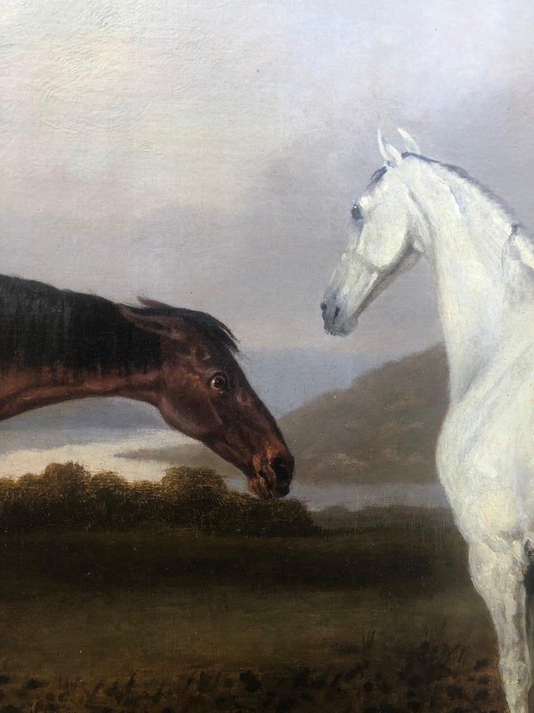 William Barraud - 19th Century Oil Painting of Horses - Two Hunters in ...