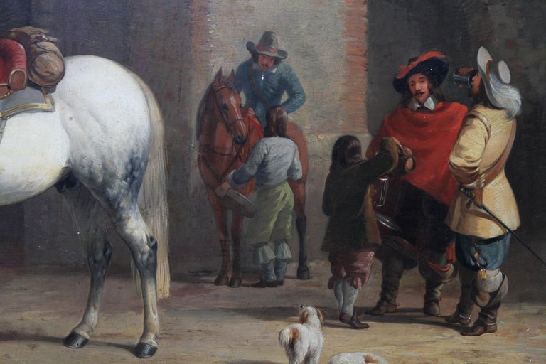 William Barraud - Interior of a Courtyard - British art Old Master oil ...