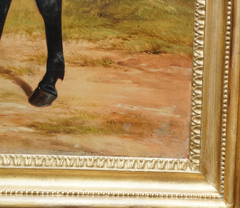 William Barraud - Portrait of a Dark Bay Hunter Horse in a Landscape ...