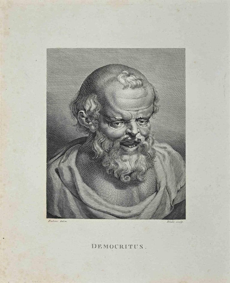 William Blake - Portrait of Democritus - Original Etching by William ...