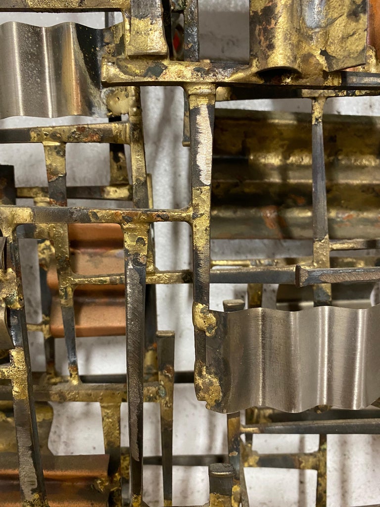 William Bowie Mixed Metals Brutalist Wall Sculpture at 1stDibs