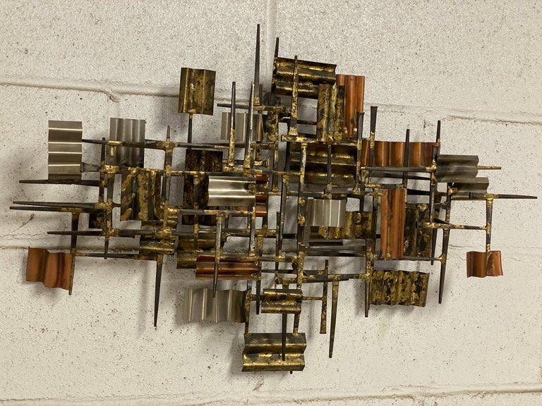 William Bowie Mixed Metals Brutalist Wall Sculpture at 1stDibs