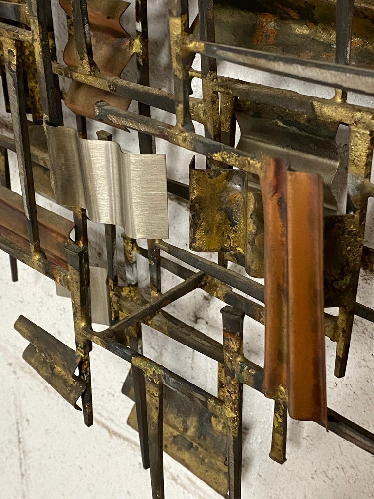 William Bowie Mixed Metals Brutalist Wall Sculpture at 1stDibs