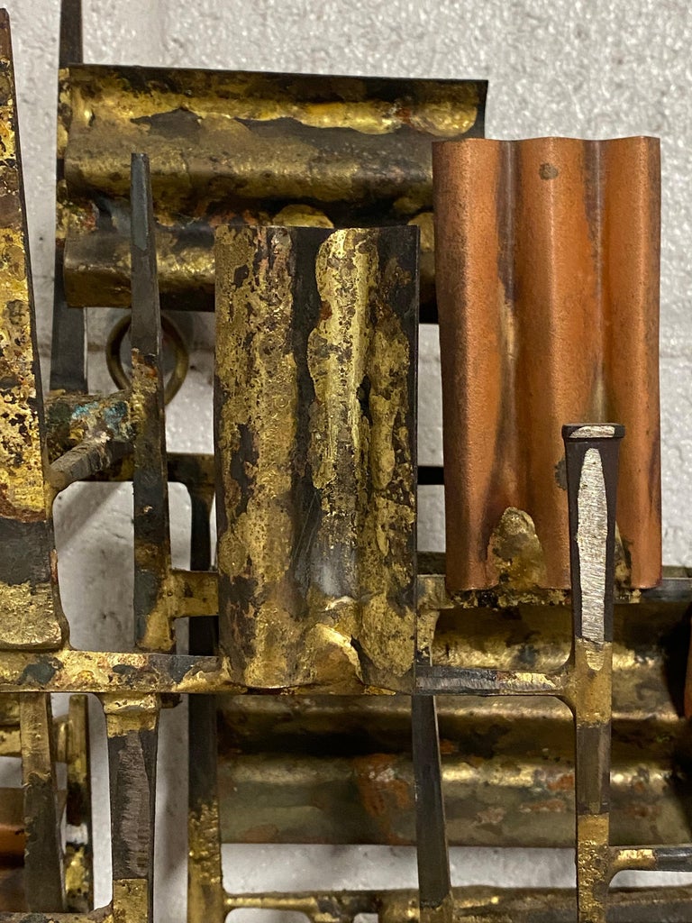 William Bowie Mixed Metals Brutalist Wall Sculpture at 1stDibs