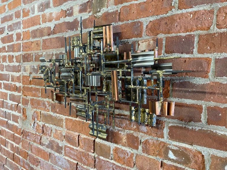 William Bowie Mixed Metals Brutalist Wall Sculpture at 1stDibs