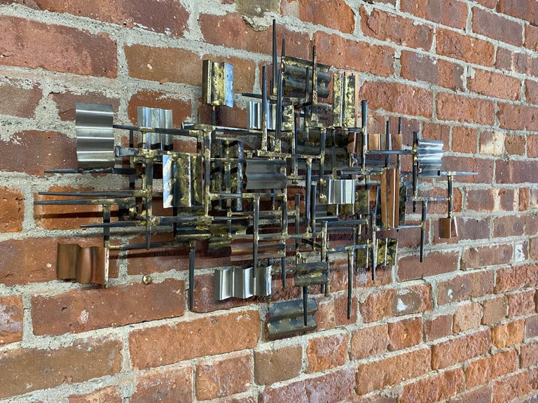 William Bowie Mixed Metals Brutalist Wall Sculpture at 1stDibs