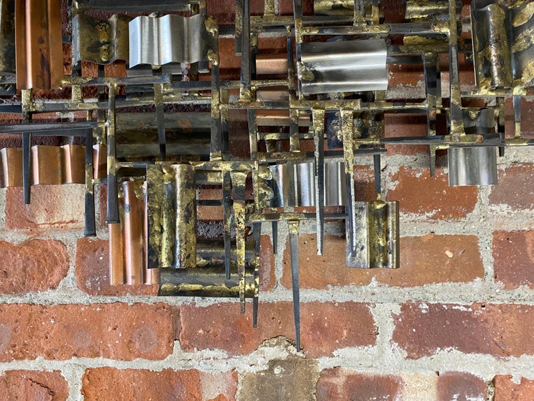 William Bowie Mixed Metals Brutalist Wall Sculpture at 1stDibs