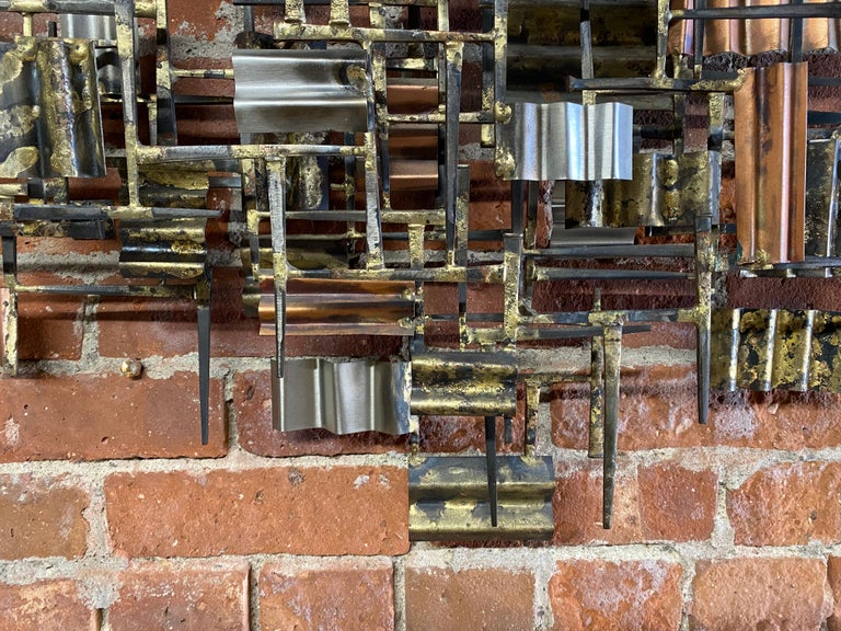 William Bowie Mixed Metals Brutalist Wall Sculpture at 1stDibs