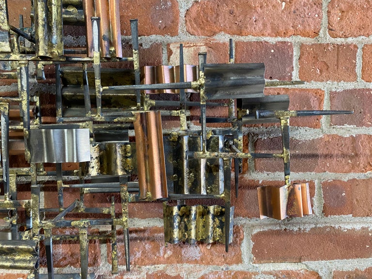 William Bowie Mixed Metals Brutalist Wall Sculpture at 1stDibs
