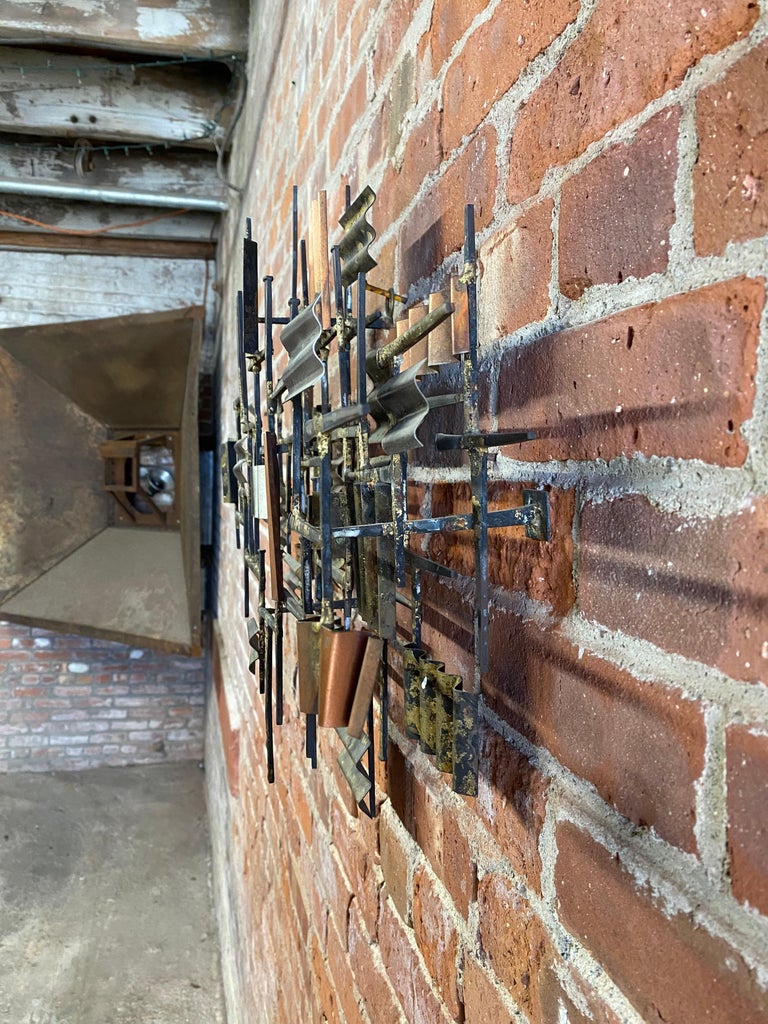 William Bowie Mixed Metals Brutalist Wall Sculpture at 1stDibs