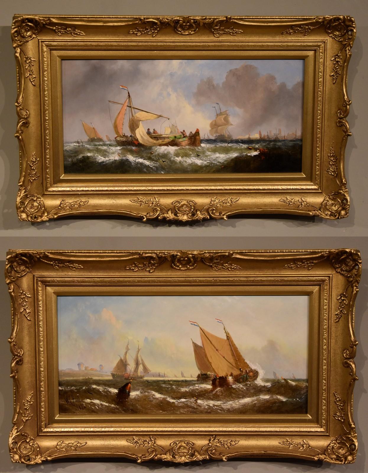 William Calcott Knell - Pair of 19th Century marine oil paintings of ...