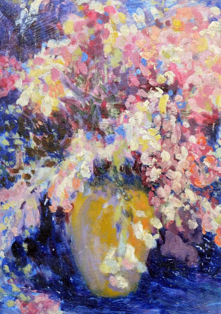 William Clapp - 1920's Pink and Blue Impressionist Floral Still-Life ...