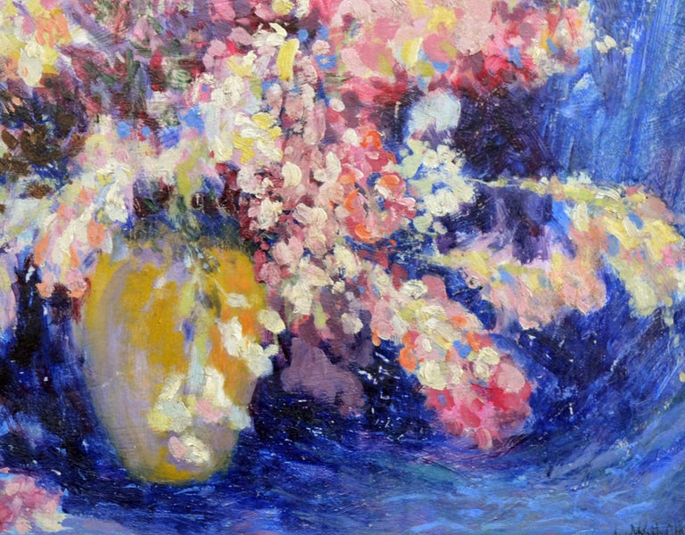 William Clapp - 1920's Pink and Blue Impressionist Floral Still-Life ...