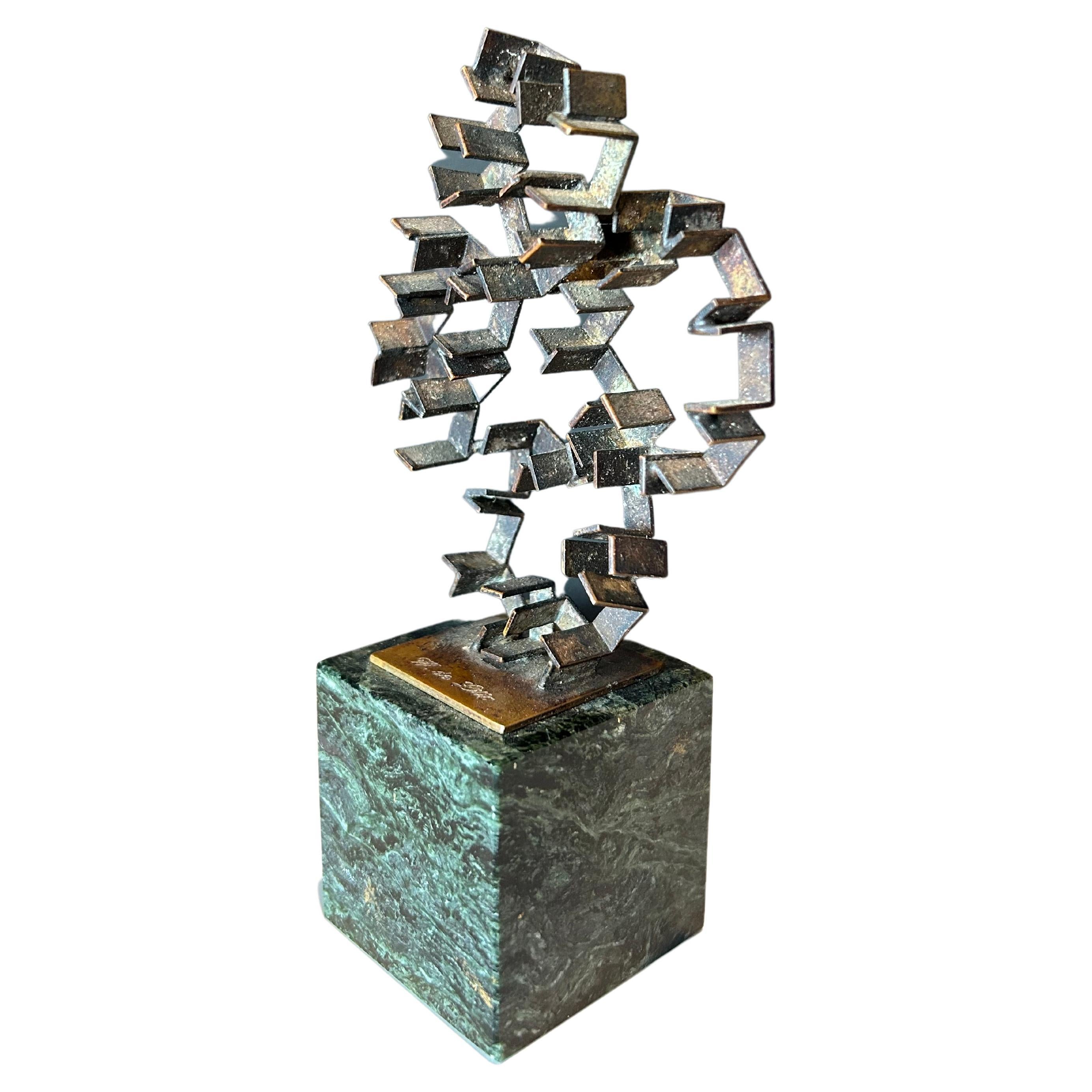 William De Lillo Brutalist 1970's Patinated Bronze Sculpture For Sale ...