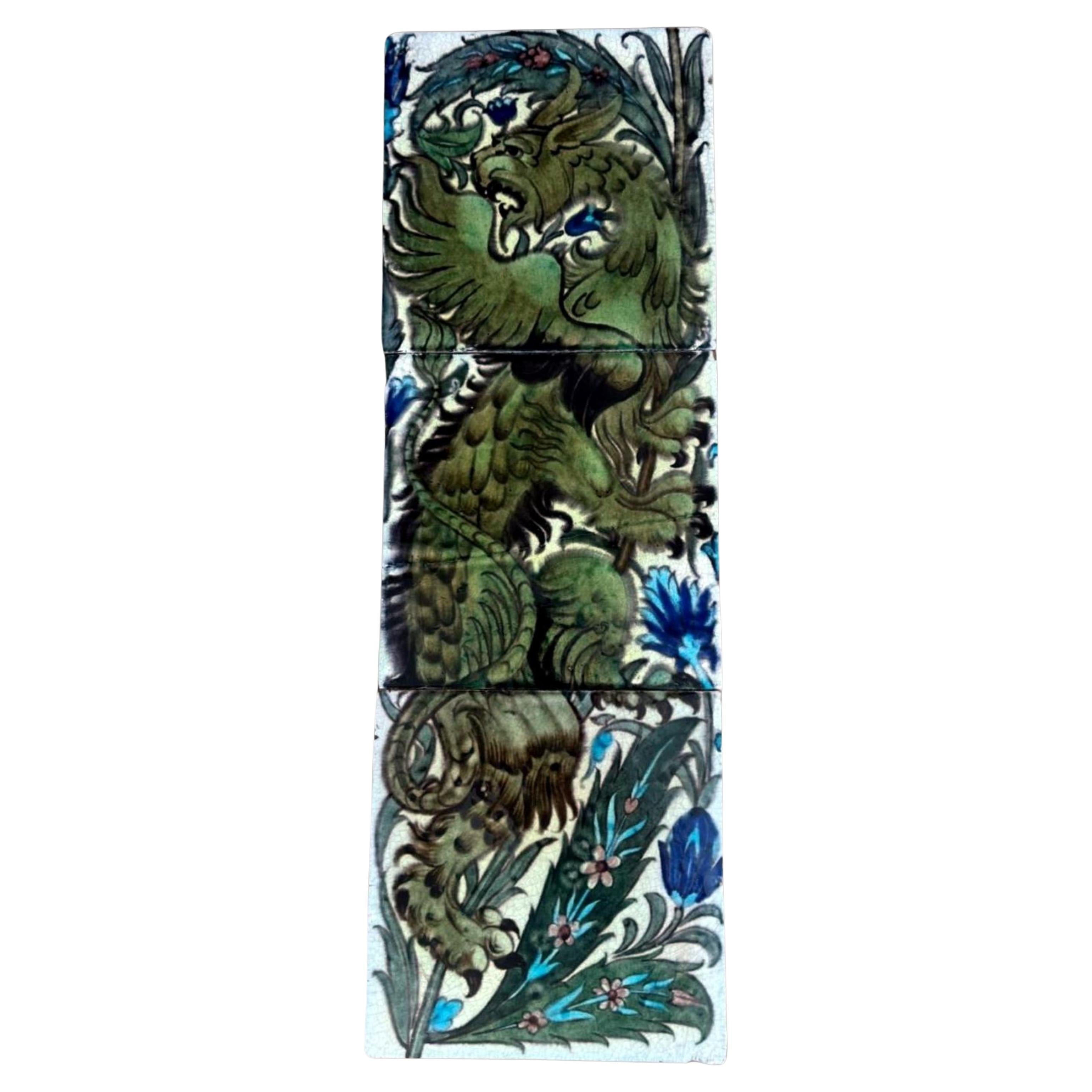 William De Morgan tile decorated with a Galleon at Sail and Fish For ...