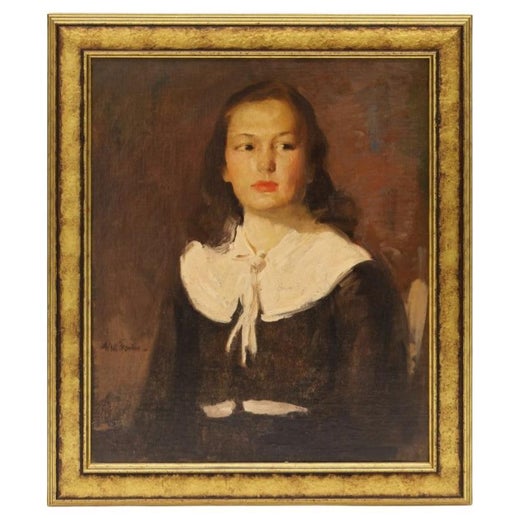 William Frederick Foster ''Portrait of Youth'' Oil For Sale at 1stDibs