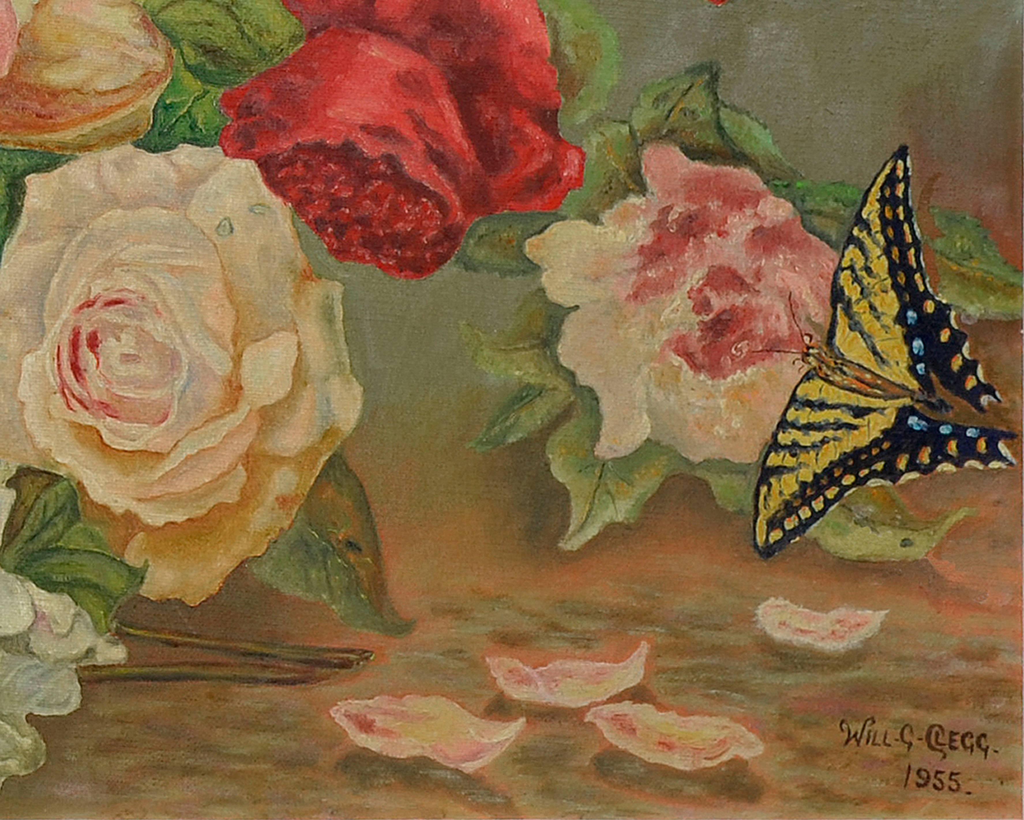 William G. Clegg - Still Life with Bird, Butterfly and Bumblebee at ...