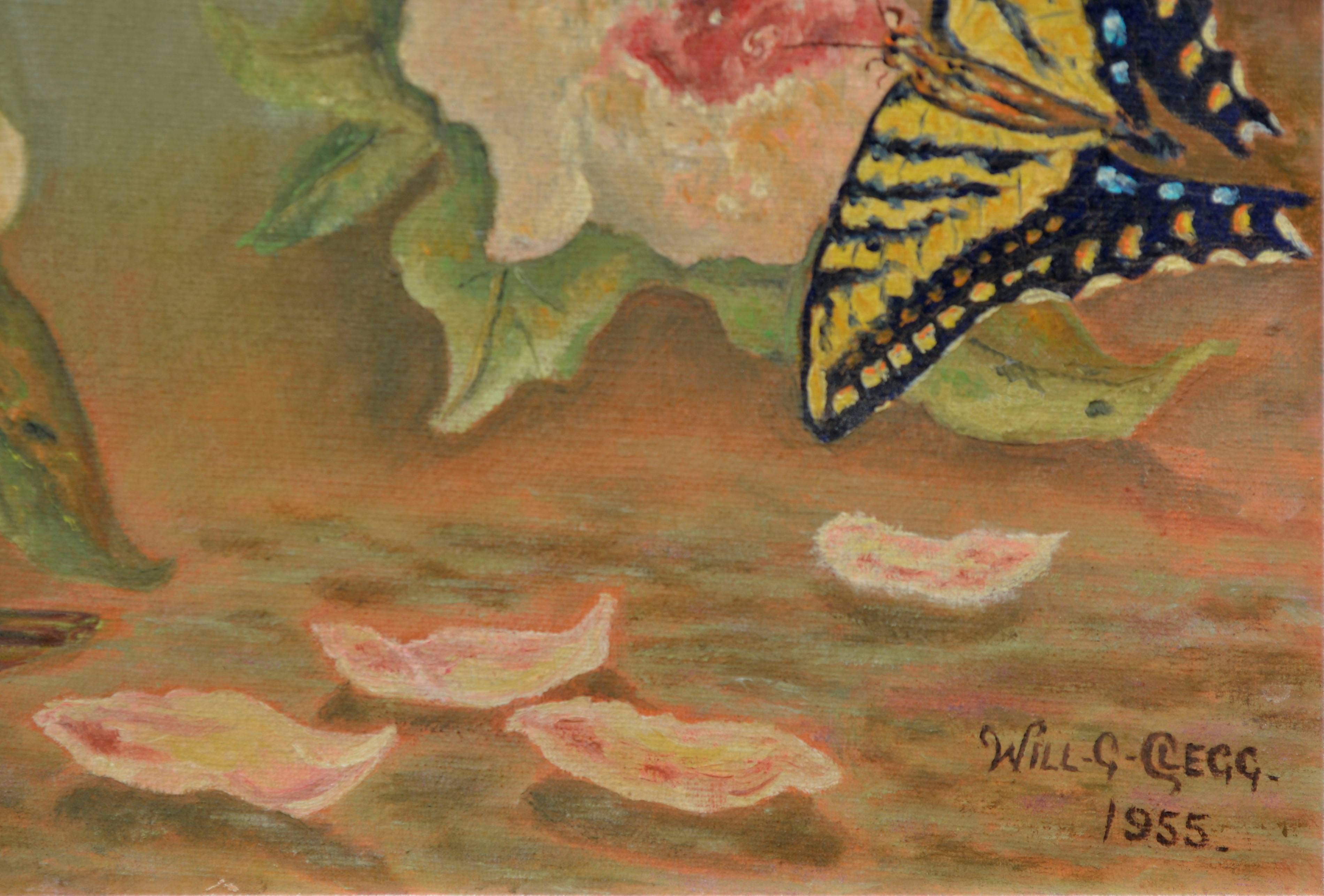 William G. Clegg - Still Life with Bird, Butterfly and Bumblebee at ...