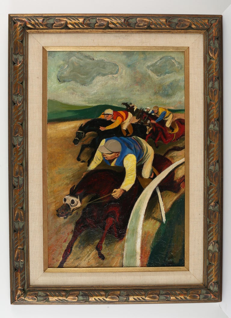 William Gropper - "Far Turn" Mid 20th Century American Scene Horse ...