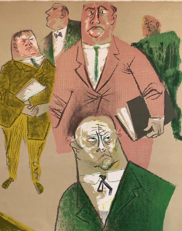 William Gropper - Lawyers, Men in Suits Americana Social Realist ...