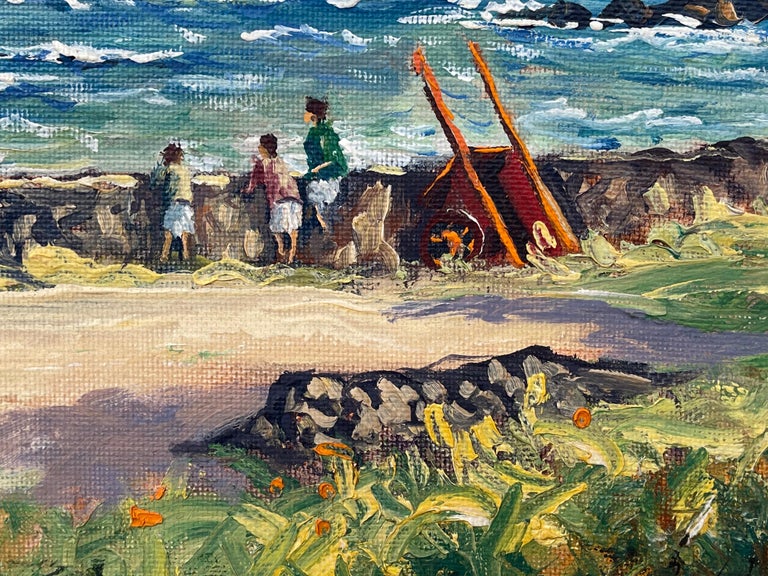 William Henry Burns - Oil Painting of Coastal Scene with Cottage at ...