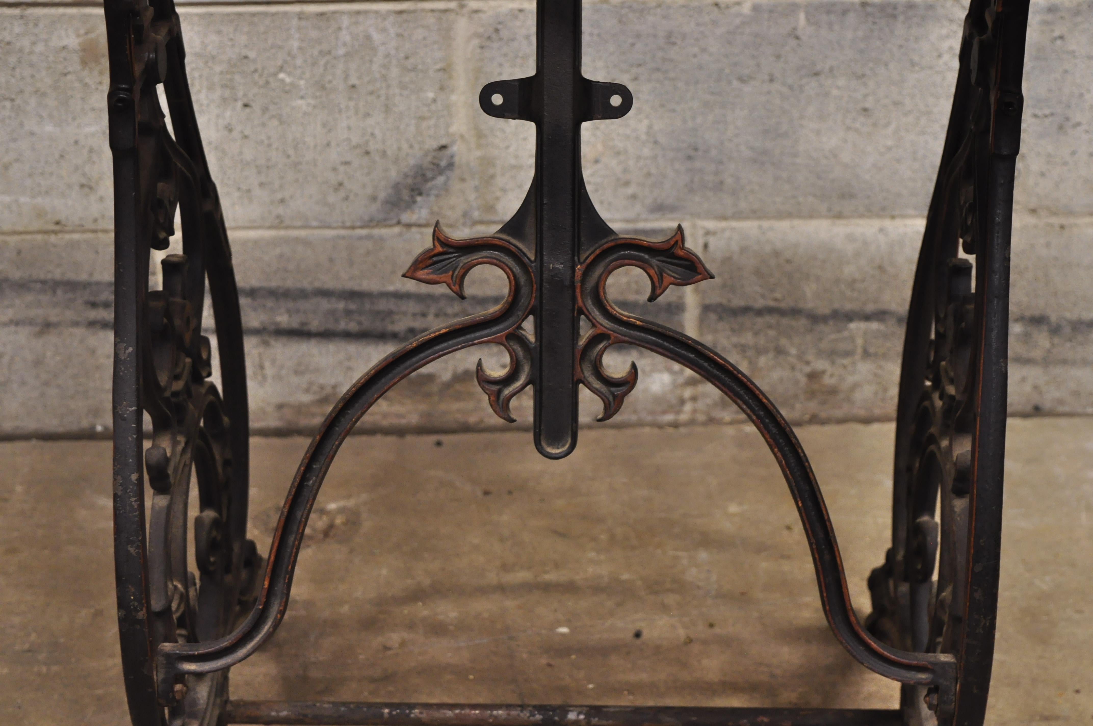 William Herrick Cast Iron Sewing Machine Base Desk Console Table Live ...