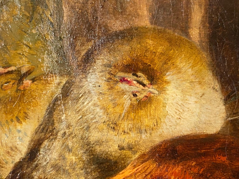 19th century romantic painting Roosters at a farm - bird countryside ...