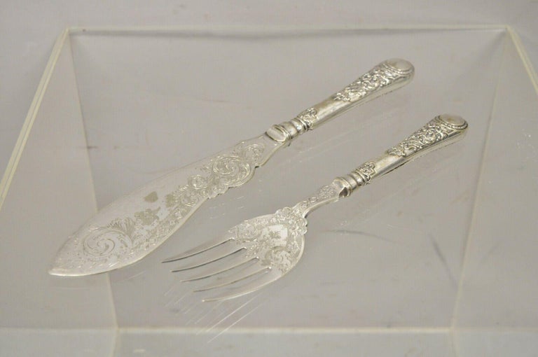 William Hutton and Sons English Victorian Silver Plated Fish Service ...